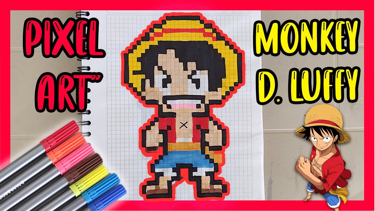 ☠️ Cómo dibujar Monkey D. Luffy de One Piece Pixel Art - YouTube