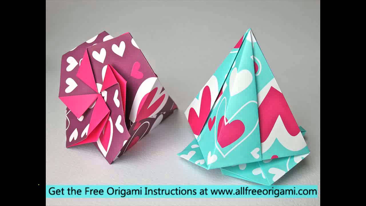 origami pyramid - YouTube