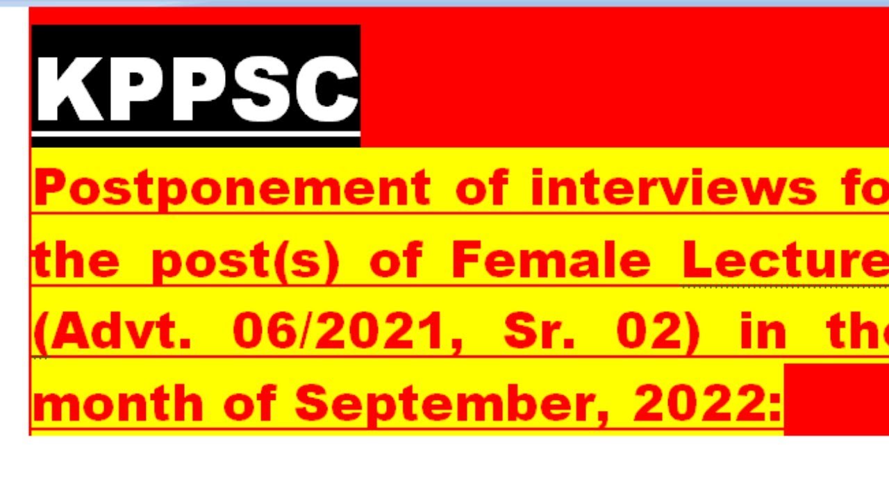 KPPSC Latest Interview Information Sep 22 KPPSC Postponed Political kppsc-latest-interview-information-sep-22-kppsc-postponed-political