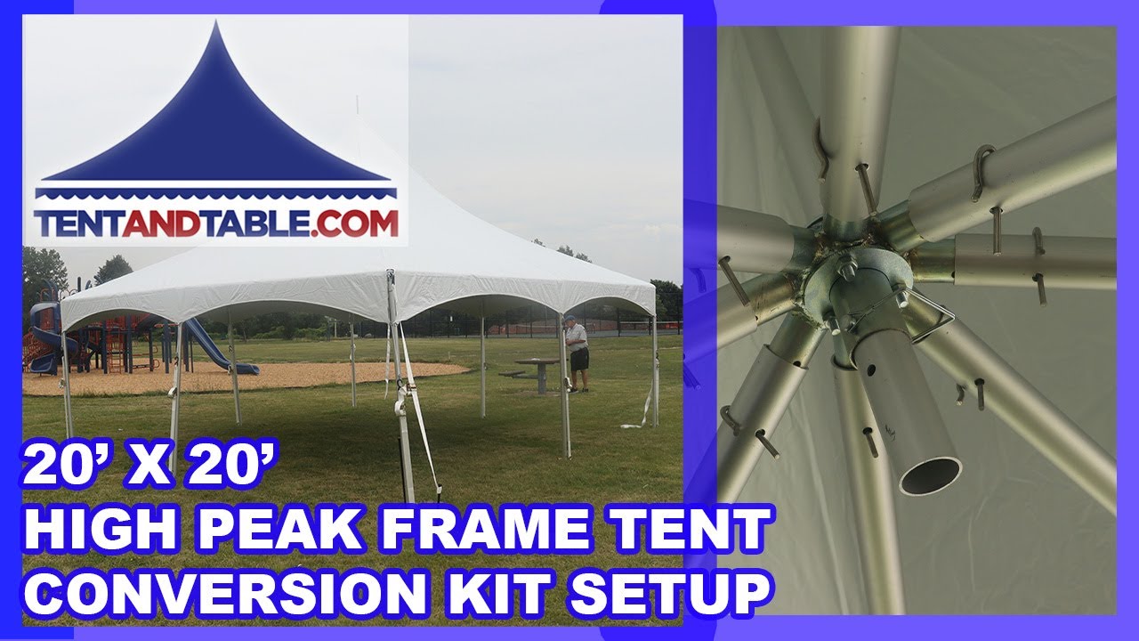 20' x 20' High Peak Frame Tent Conversion Kit | Setup Video - YouTube