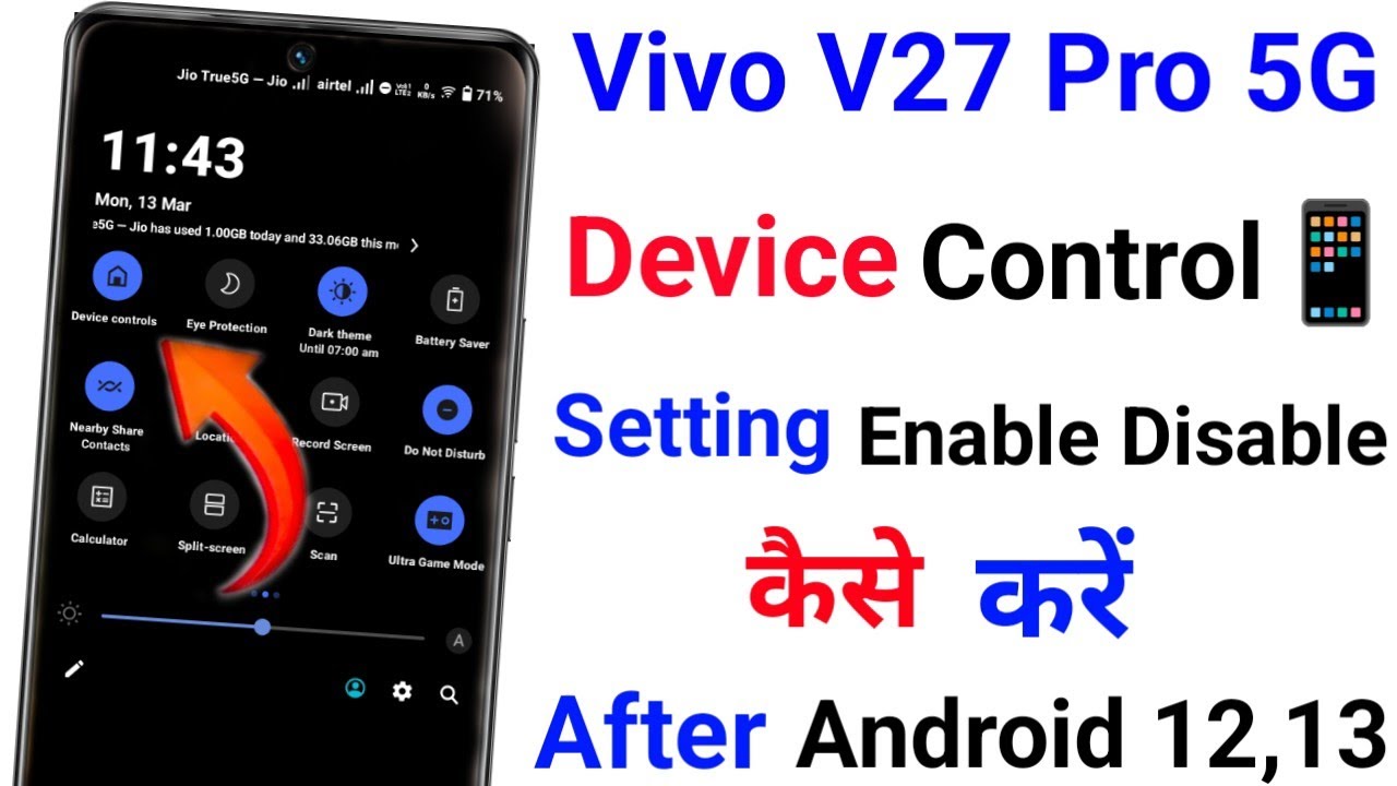 Vivo V27 Pro Device Control Setting । How To Use Device Control Setting ...
