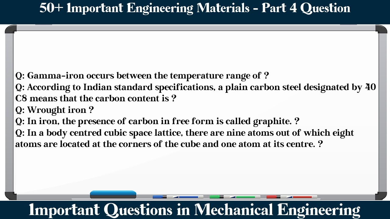 MCQ Questions Engineering Materials - Part 4 with Answers - YouTube