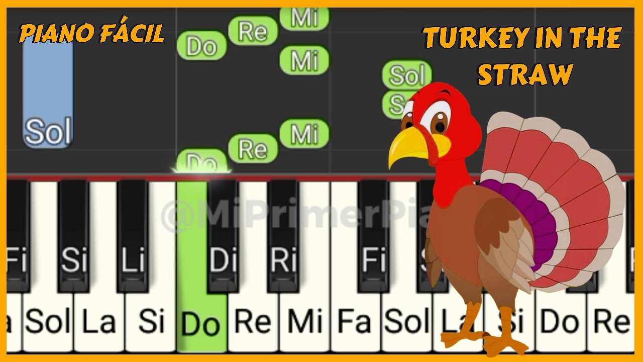 🎹🦃TURKEY IN THE STRAW (Slow) | Easy PIANO Tutorial #piano # ...