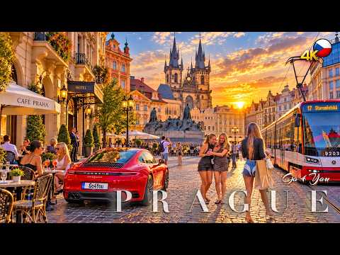 PRAGUE CZECH 🇨🇿 Cobbled streets and magnificent squares 4K Walking Tour / Ambient Sound asmr