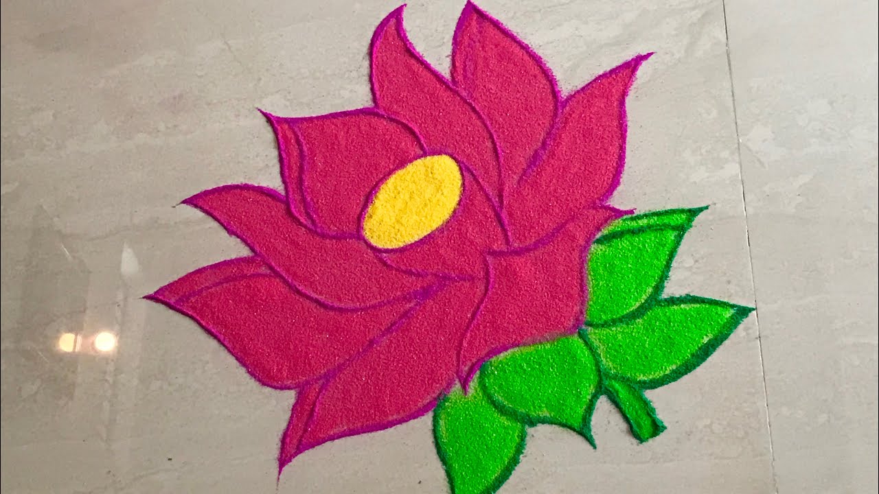 Laxmi Pooja Special lotus Rangoli Design || innovative Lotus Flower For ...
