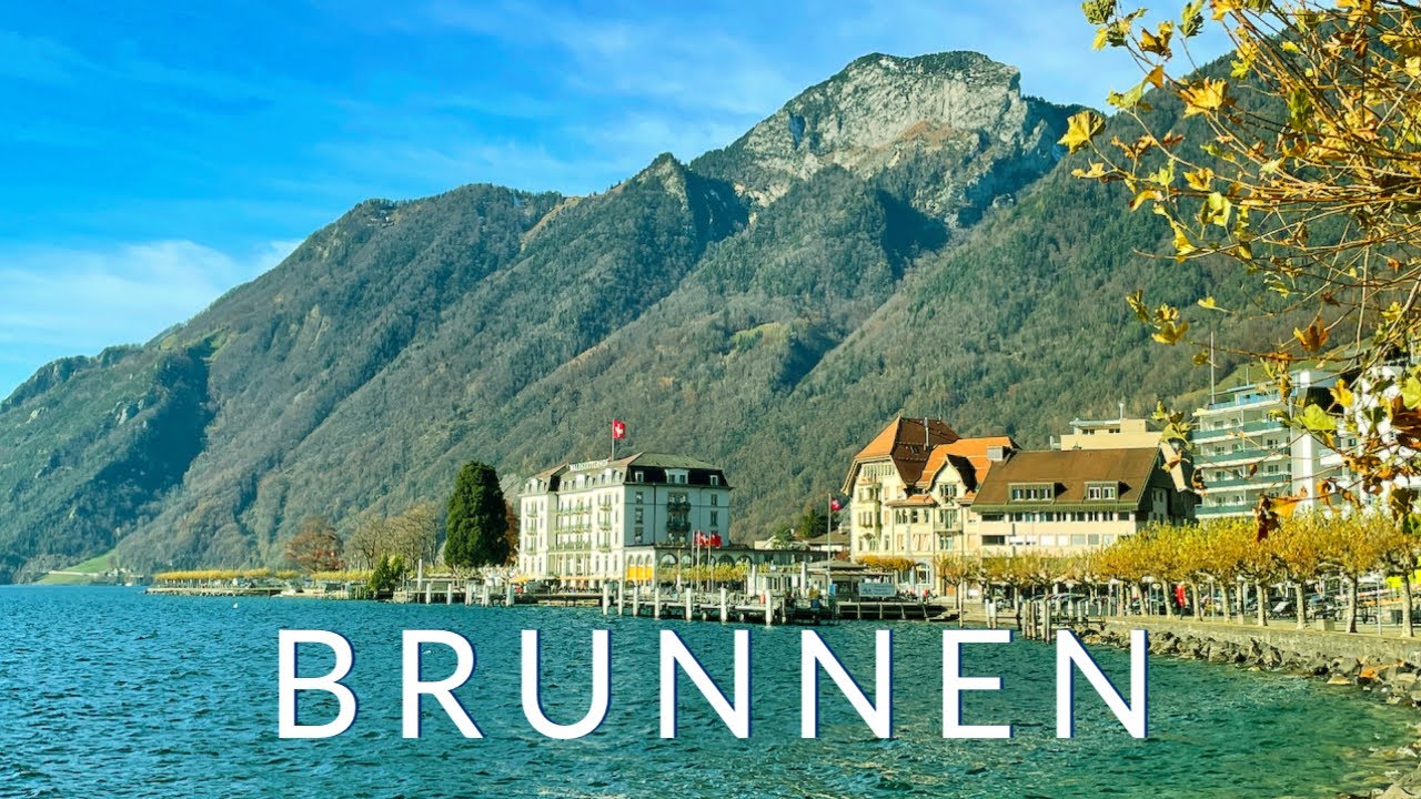 Brunnen, Switzerland 4K - A lovely village by beautiful Lake Lucerne ...