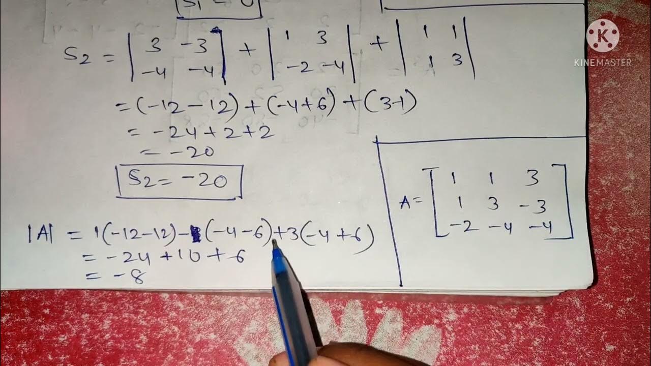 Verify Cayley Hamilton theorem for the given matrix A and use it to find A inverse | B.Sc Maths ...