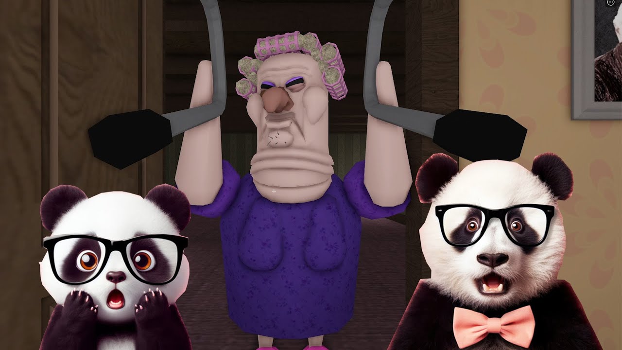 MINI PANDA AND BIG PANDA VS GRUMPY GRAN! in Roblox - YouTube