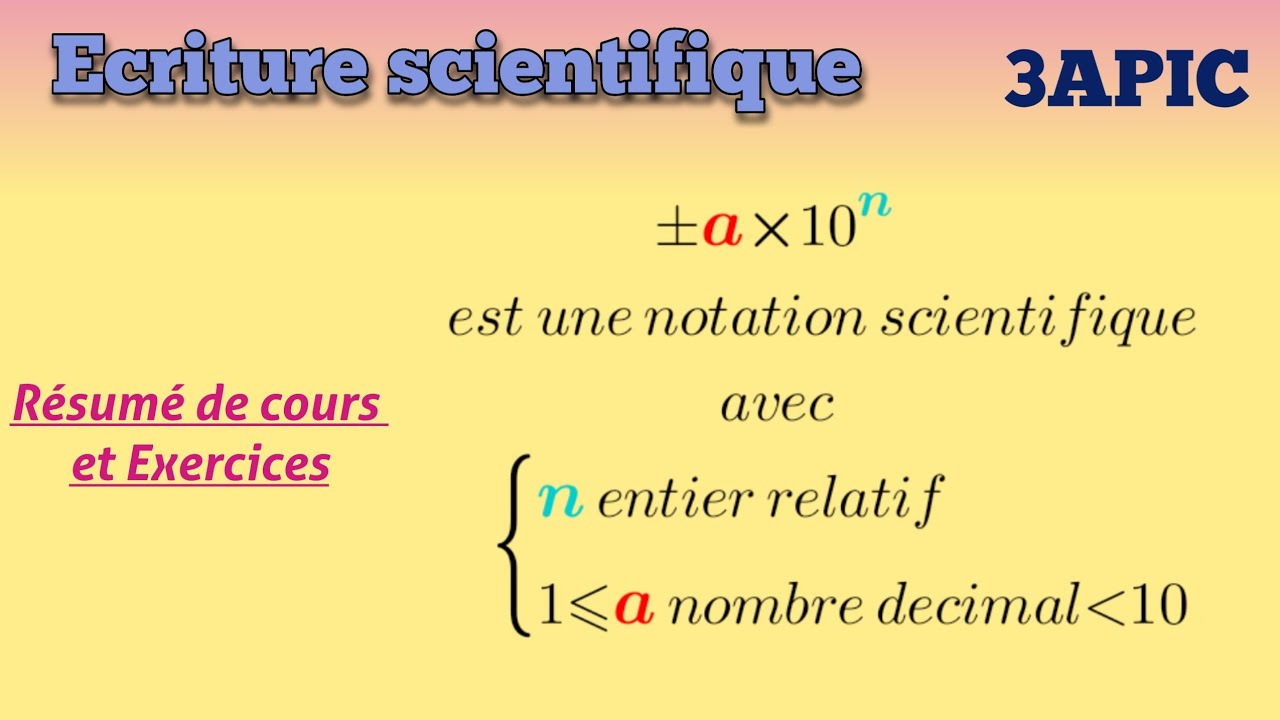 Ecriture scientifique,résumé de cours et exercices - YouTube