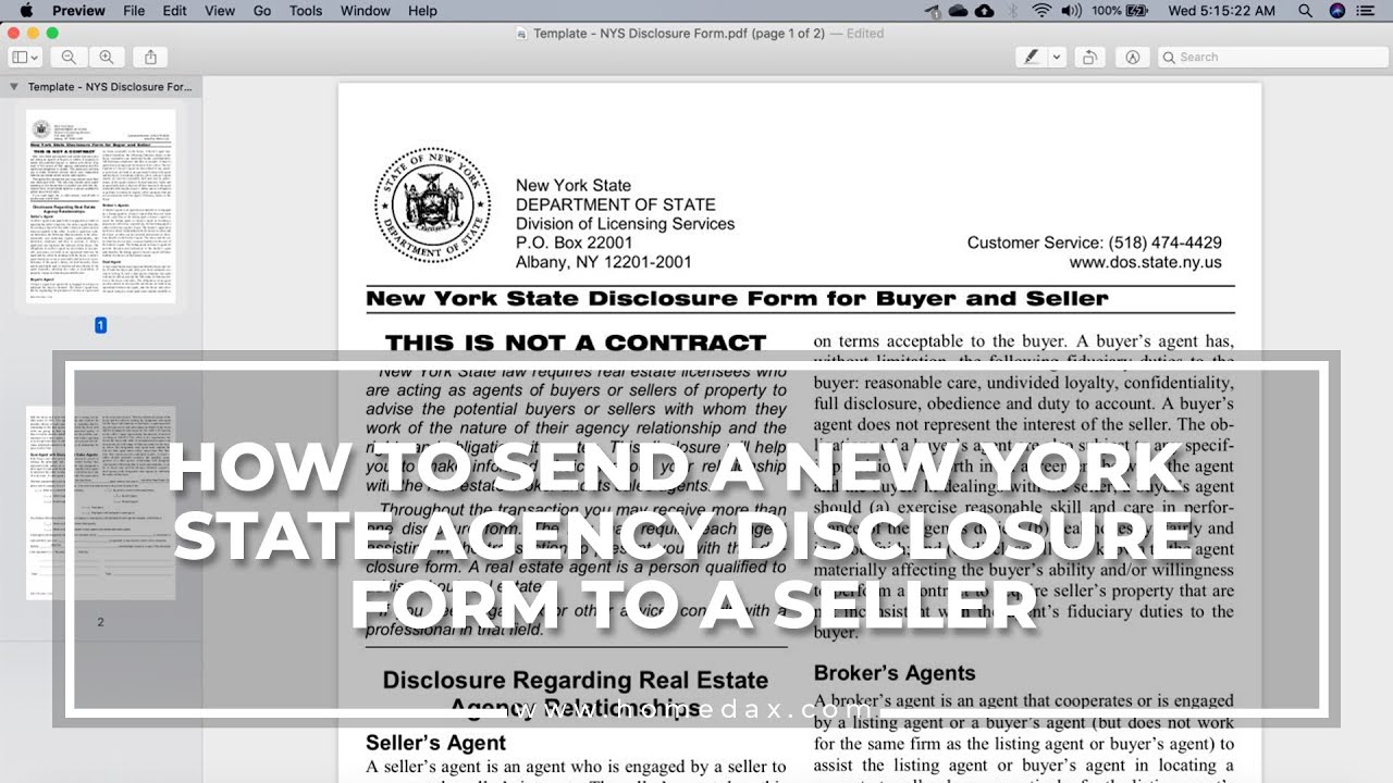 How to Send a New York State Agency Disclosure Form to a Seller ...