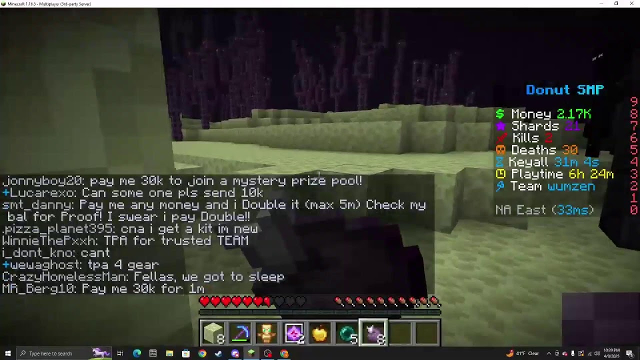 streaming donut smp i will tp to you you can tp to me and i will team ...