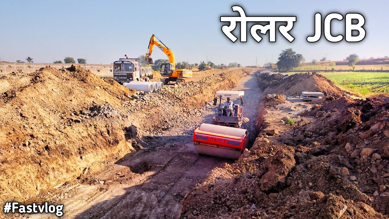 Indore Khandwa highway four line work in progress//चल रही है रोलर मशीन ...