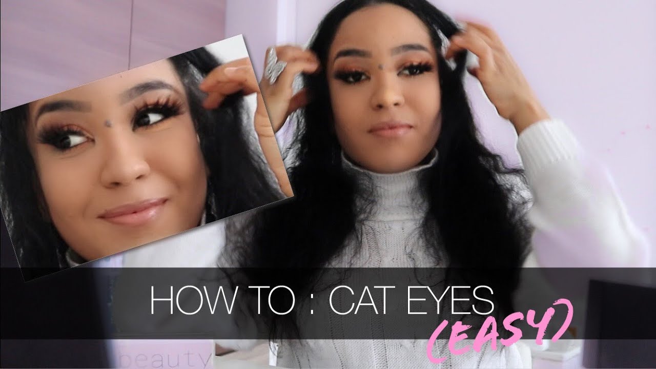CAT EYES MAKEUP TUTORIAL (EASY) - YouTube