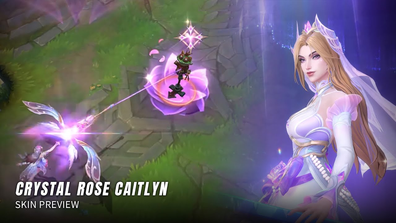 Crystal Rose Caitlyn Skin Preview – Legendary Skin || League Of Legends ...
