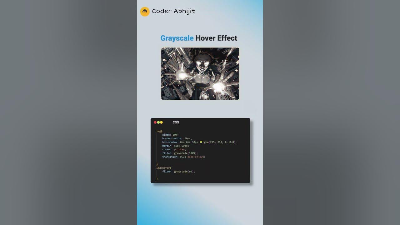 Css Grayscale Hover Effect Shots Shortvideo Html Css Youtube