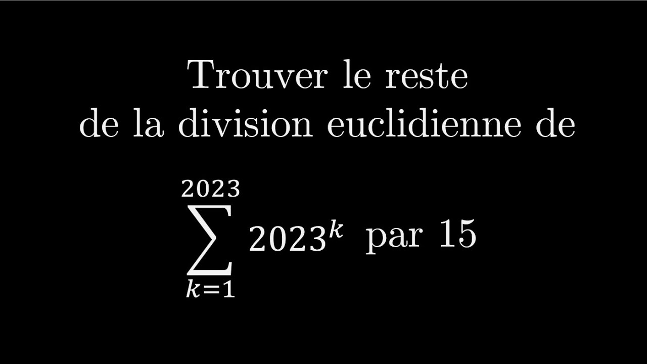 La division euclidienne, un incontournable - YouTube