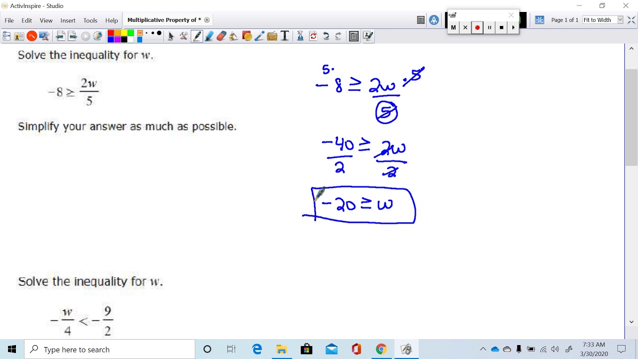 Multiplicative Property Of Inequality With Signed Fractions YouTube Multiplicative Property Of Inequality With Signed Fractions YouTube