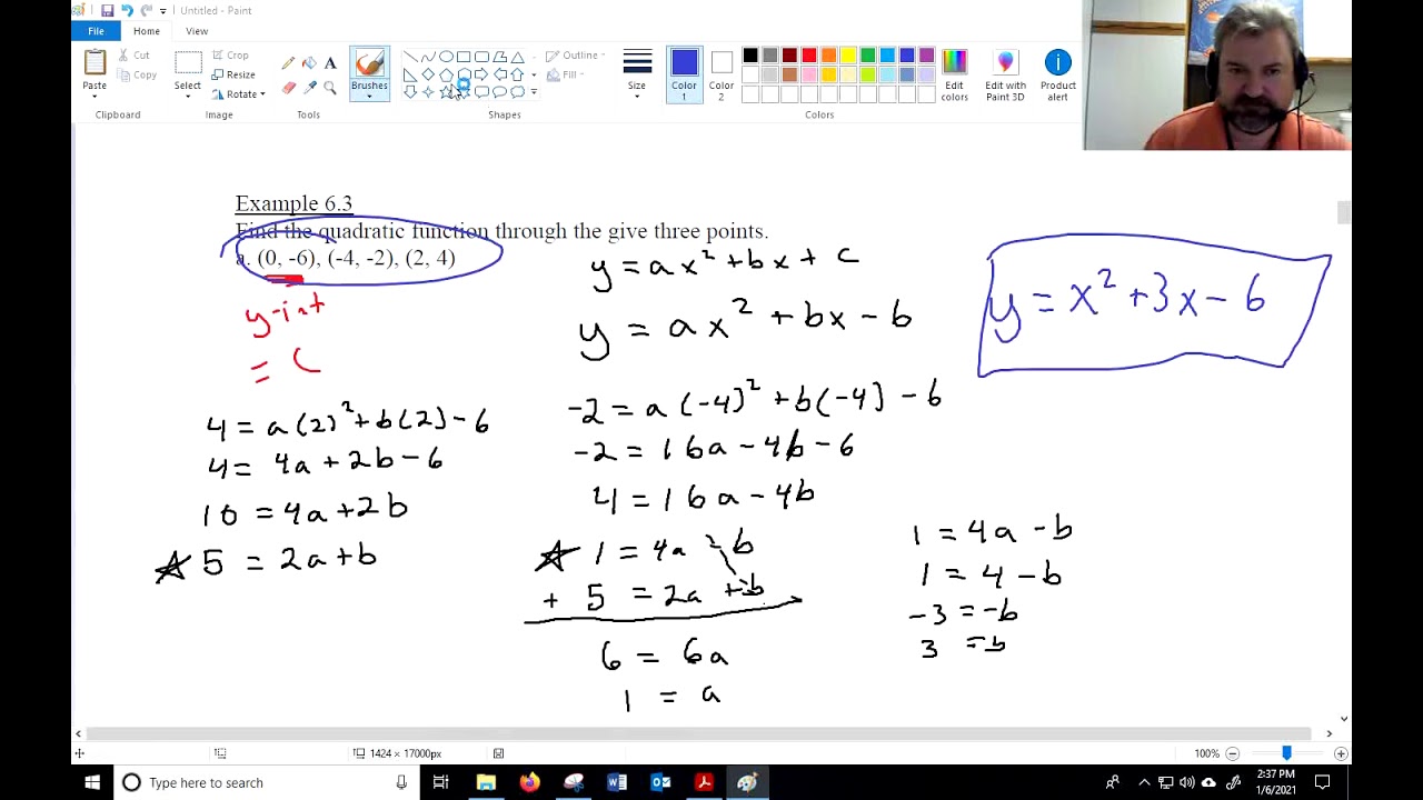 Lesson 6 Writing Quadratic Equations - YouTube