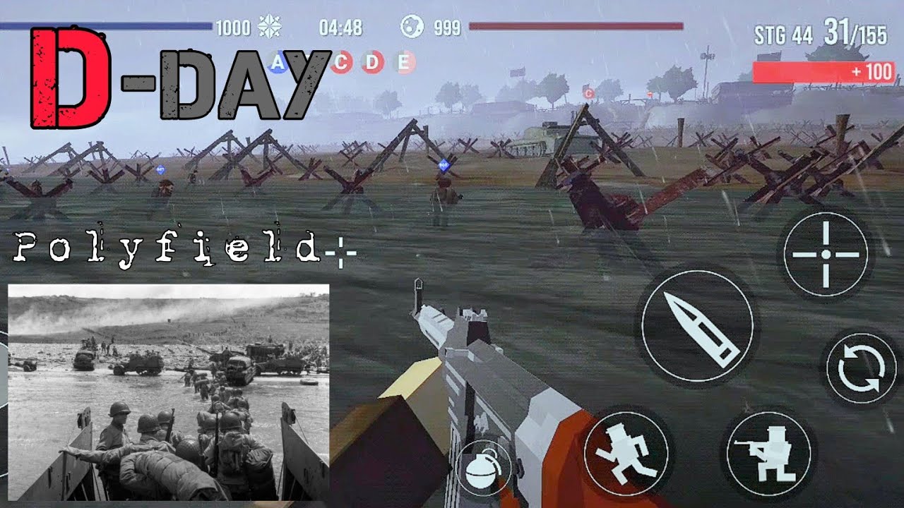 D-Day in "Polyfield" mobile FPS - YouTube