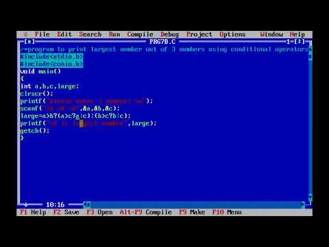 LARGEST OF 3 NUMBERS USING CONDITIONAL OPERATORS - YouTube