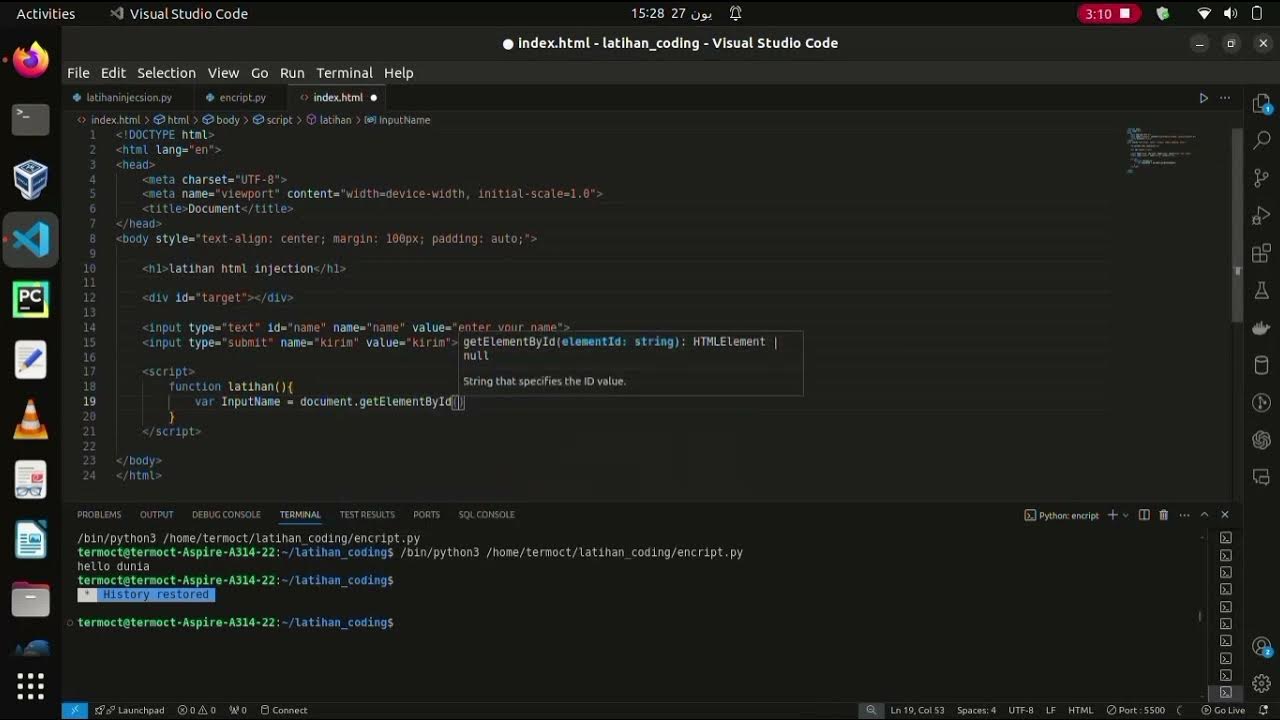 create lab hacking html injection, deface - YouTube