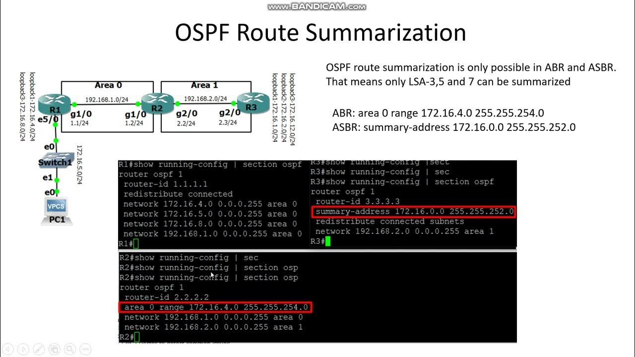 OSPF (Route Summarization) #11 - YouTube