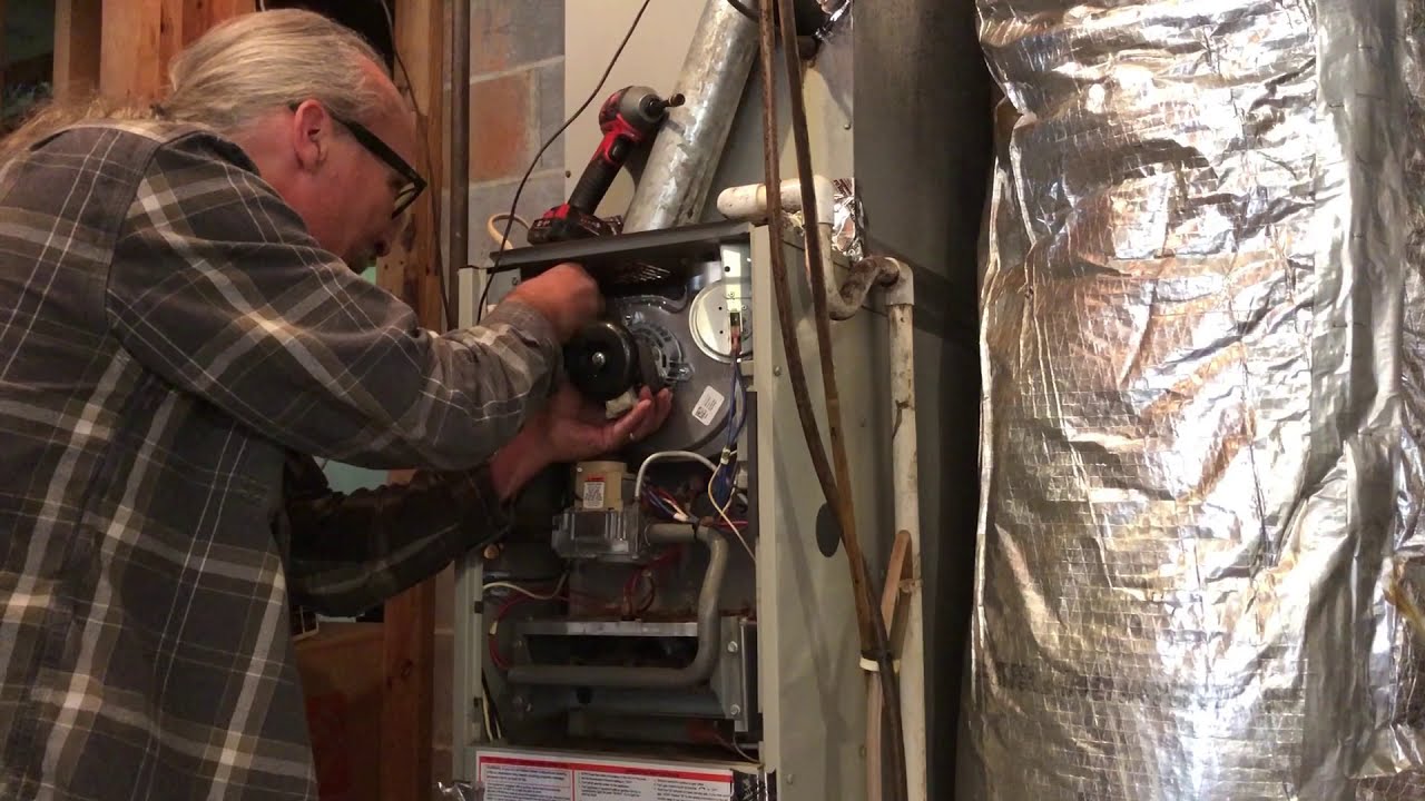 Old ICP gas furnace induced draft motor rusted - YouTube