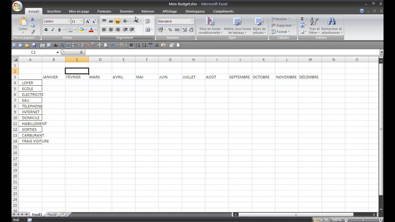 Initiation Excel Creation Tableau et Fonctions Rapidos 1/7 - YouTube