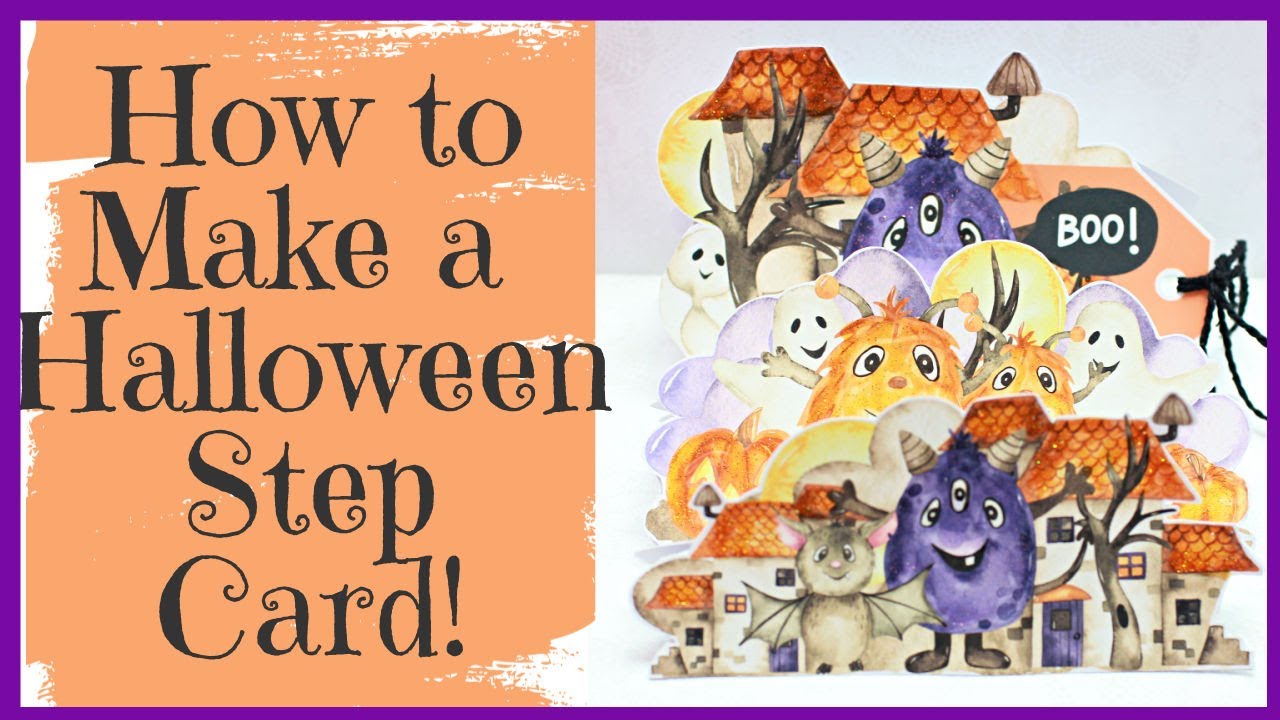 DIY Card Making Tutorial ~ Halloween Step Card ~ Digital Download - YouTube
