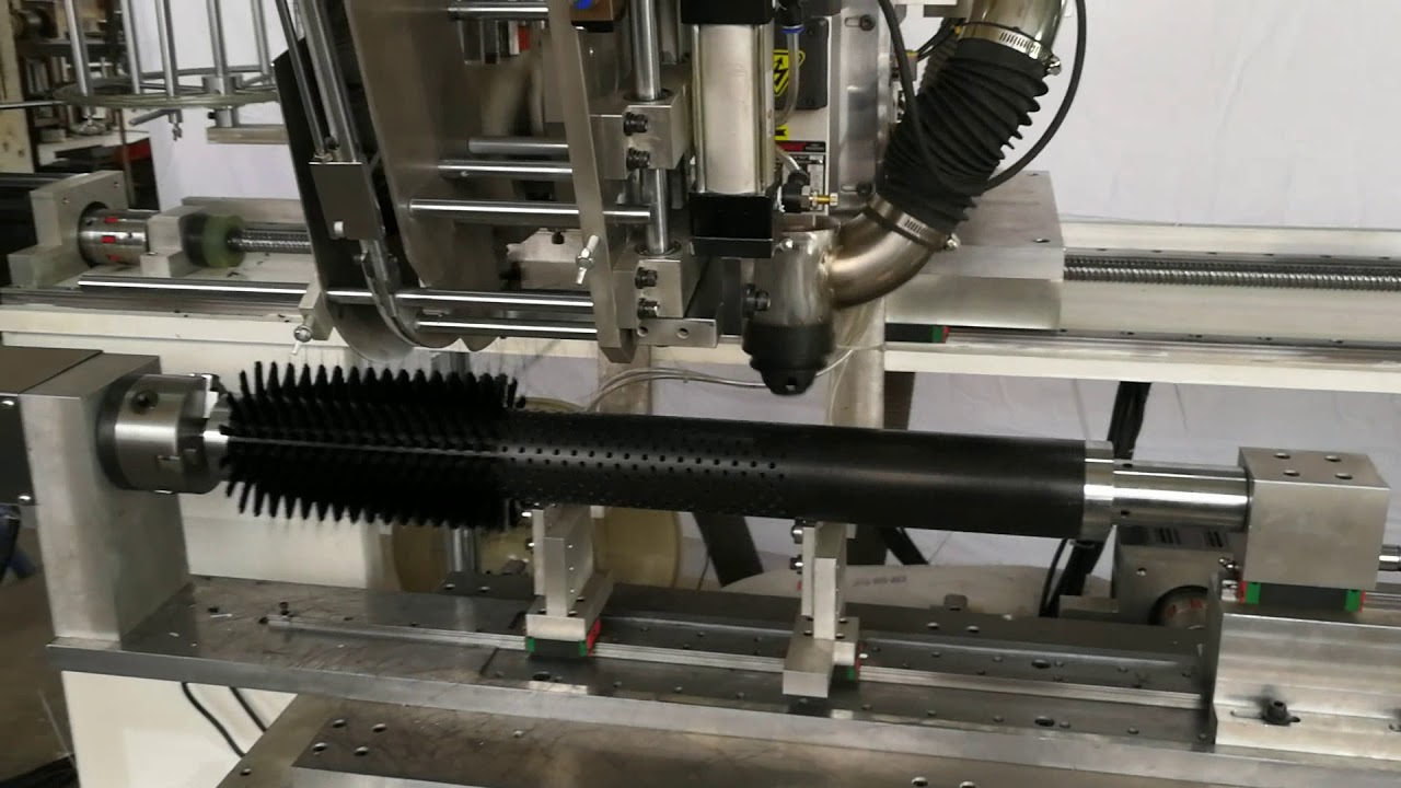 Round brush machine/cylinder brush machine - YouTube