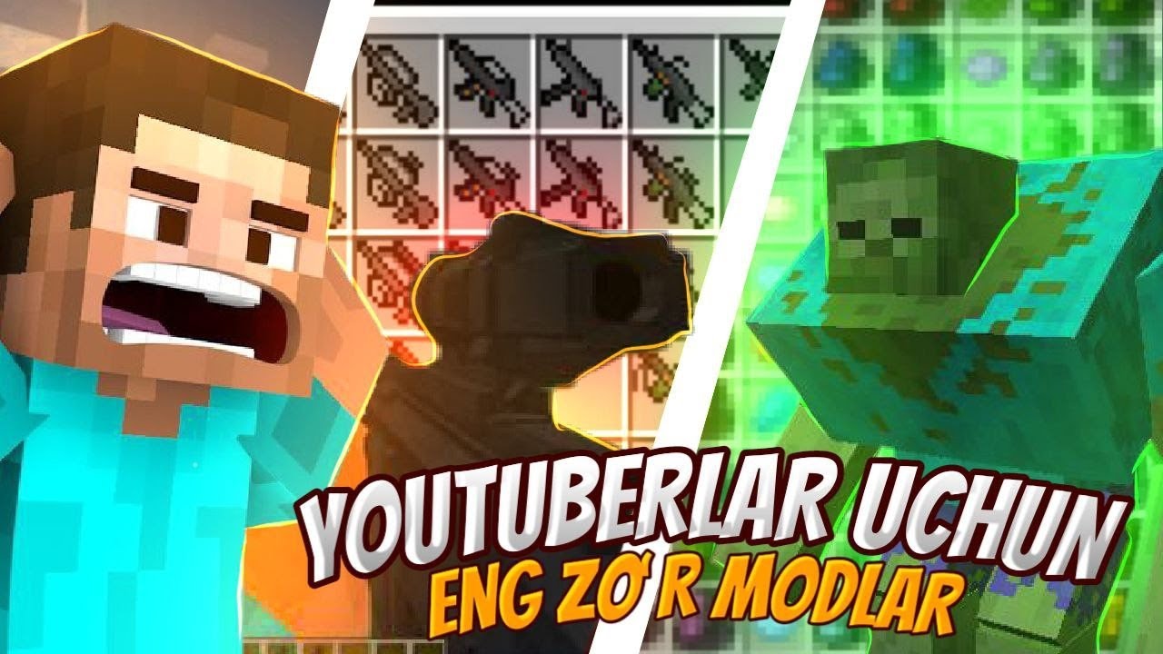 Youtuberlar uchun eng zo'r modlar | Uzbekcha miencraft - YouTube