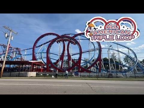 All American Triple Loop Back Row Onride POV Indiana Beach Schwarzkopf ...