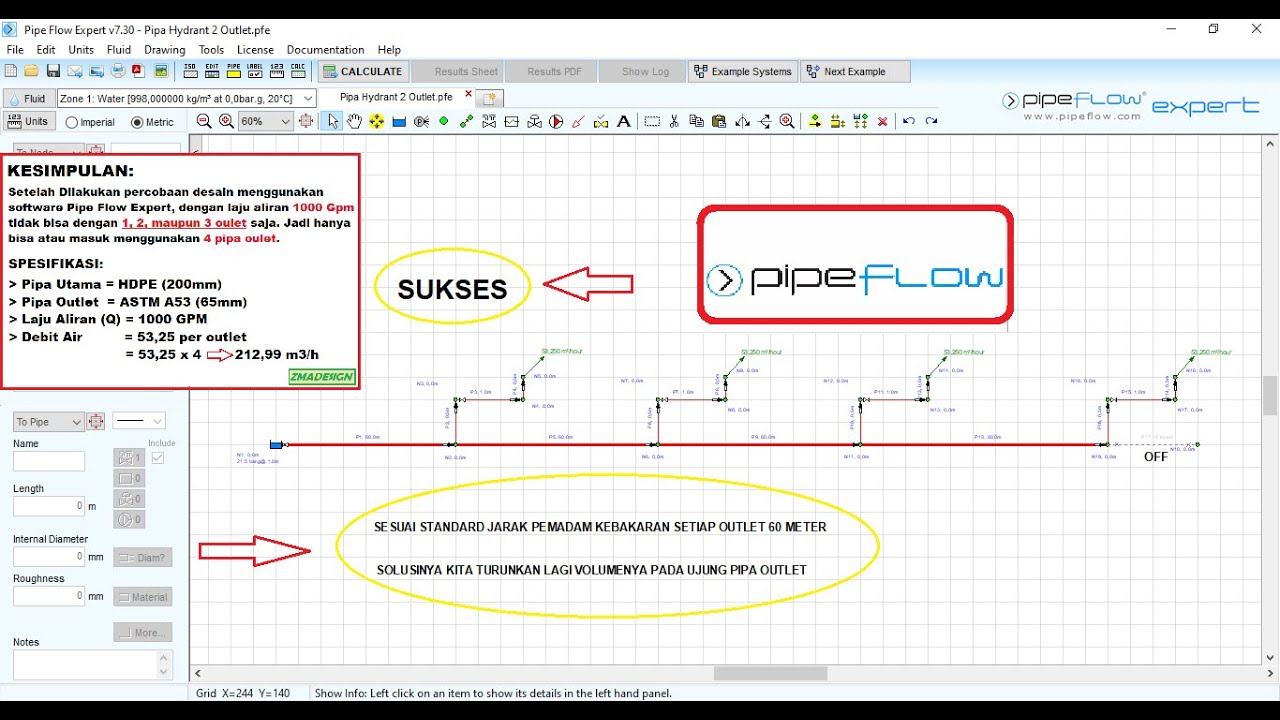 Pipa Hydrant 1000 Gpm tidak bisa 123 Outlet saja - Pipe Flow Expert - YouTube
