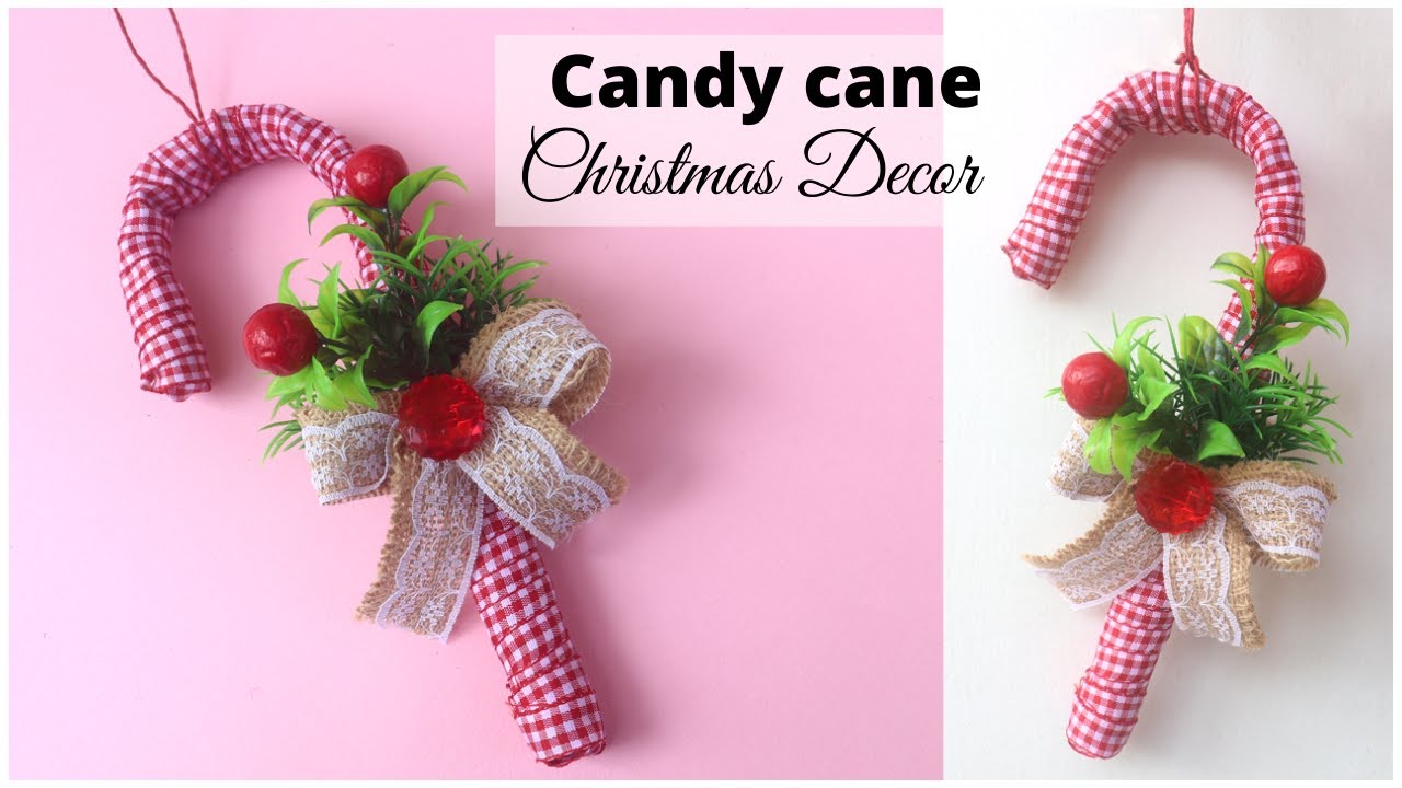 Candy Cane Christmas Decor Craft Tutorial - YouTube