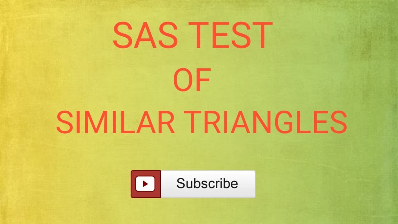 SAS TEST OF SIMILARITY - YouTube