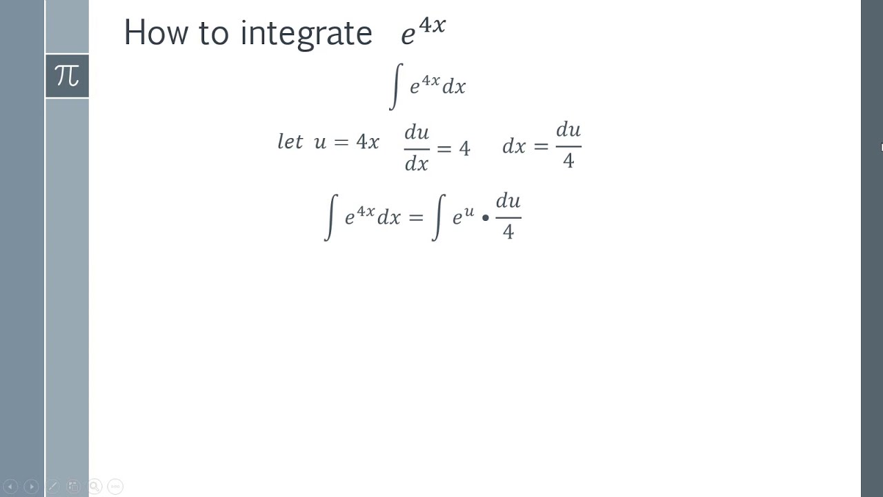 How To Integrate E 4x Integrating E By Substitution Tutorial YouTube