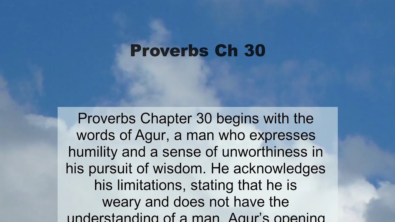 Proverbs Chapter 30 summary and read together - YouTube