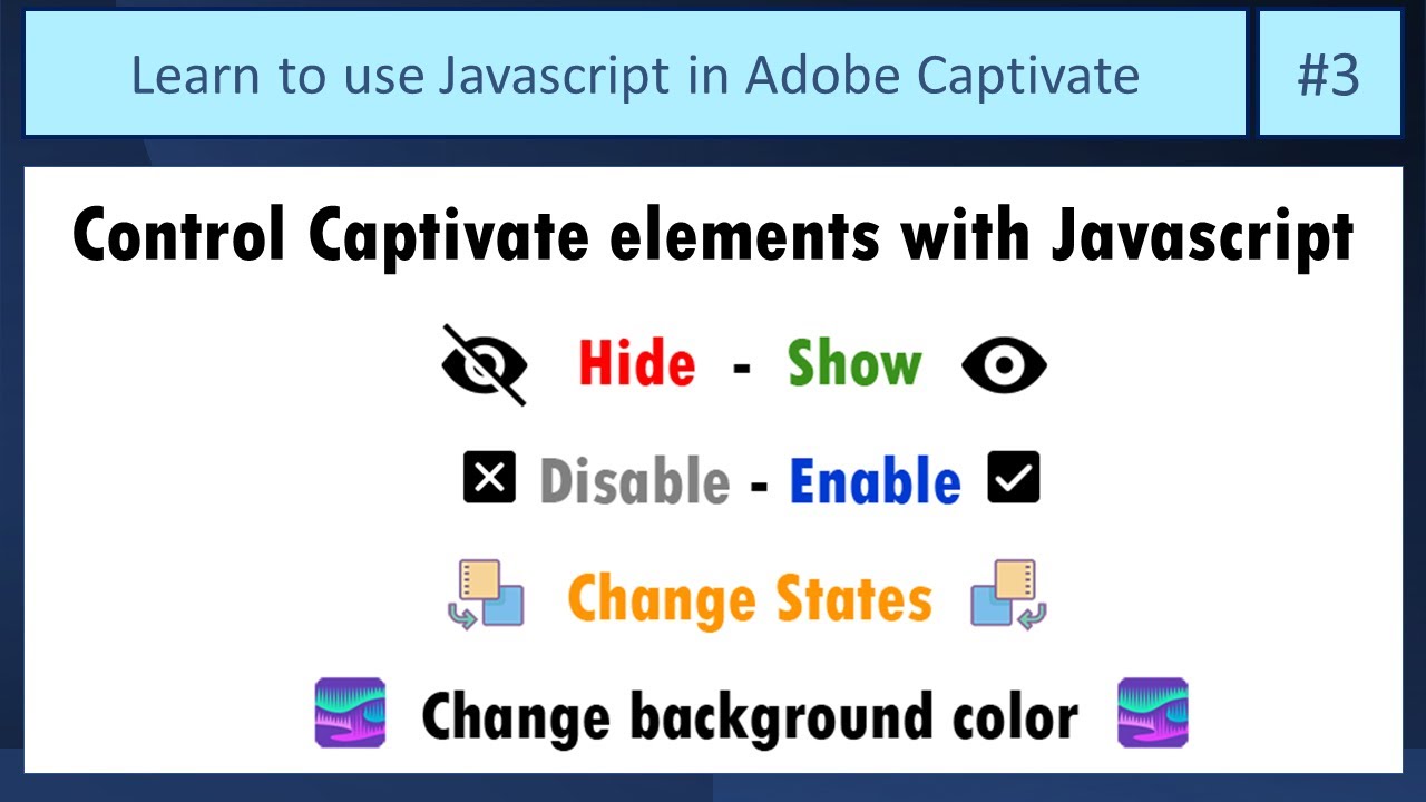 Javascript In Adobe Captivate 3 Control Captivate Elements With Javascript Youtube 1700