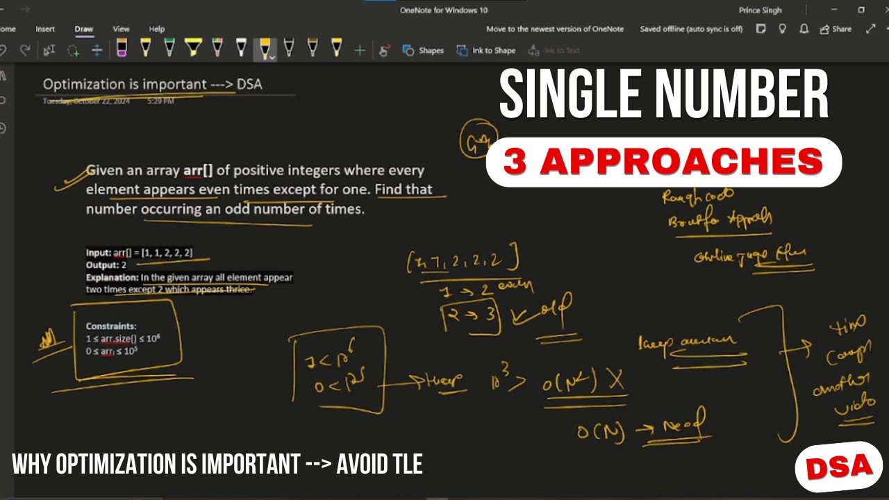 Single Number Problem | 2 Approaches to Avoid TLE 🔥 | Watch at 1.5x ...