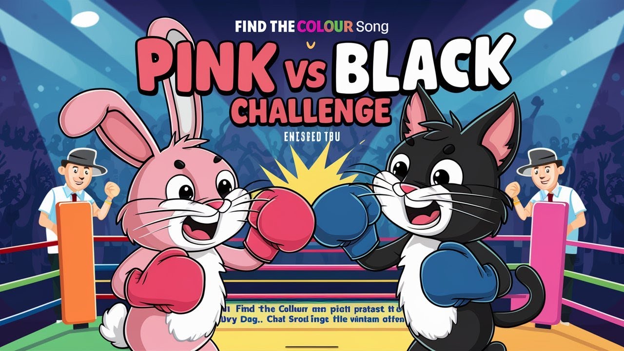 💗Pink VS Black Challenge 🖤| Find The Colour Song | Kids Songs||Pink VS ...