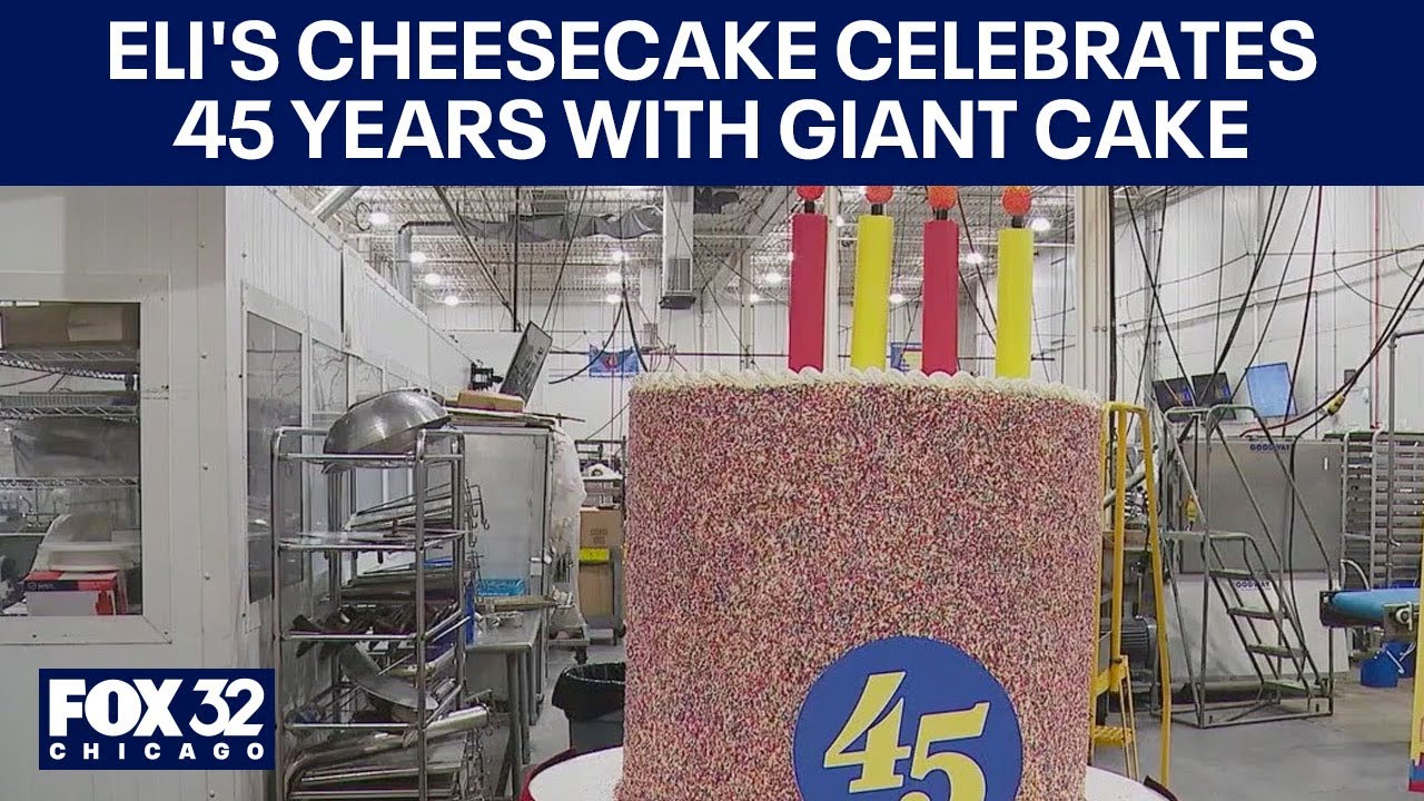 Eli's Cheesecake celebrates 45 years with giant cake - YouTube