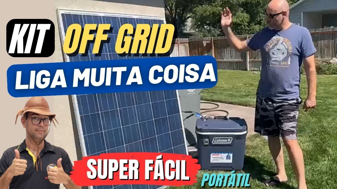 KIT de Energia Solar OFFGRID simples para ligar MUITA COISAe portátil - YouTube