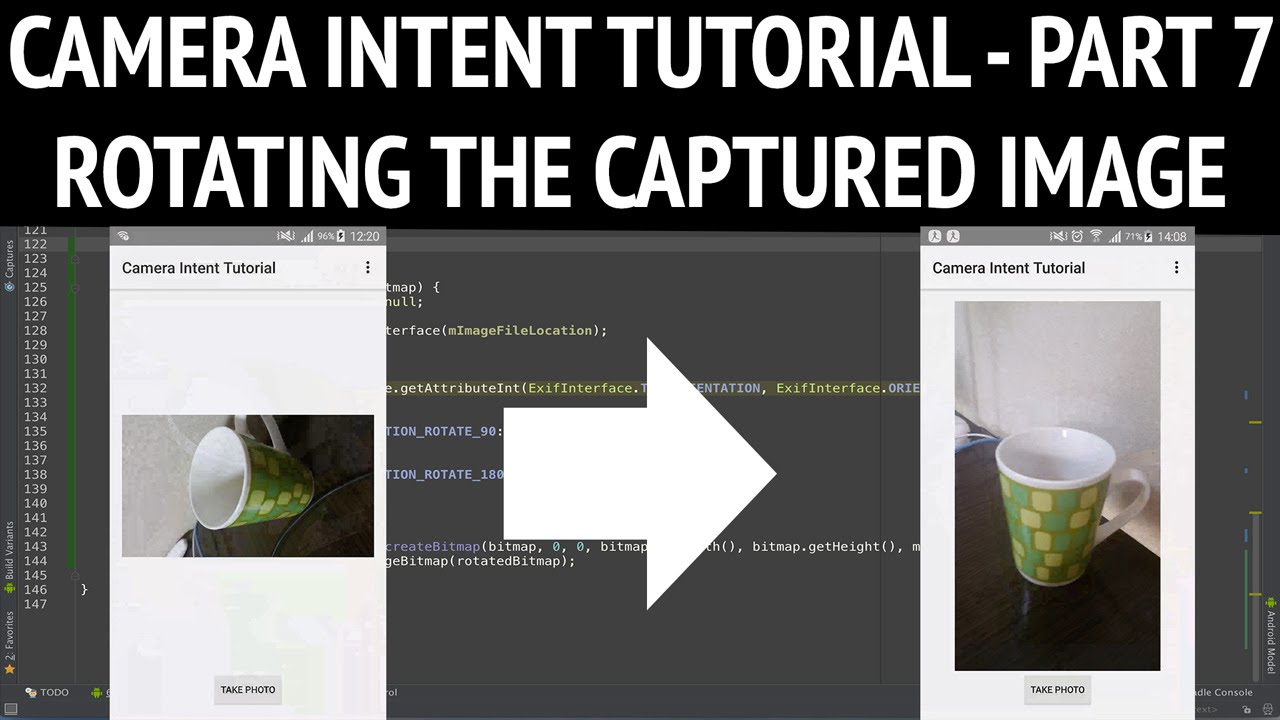 Android Camera Intent Tutorial Rotating Image Part 7 Youtube