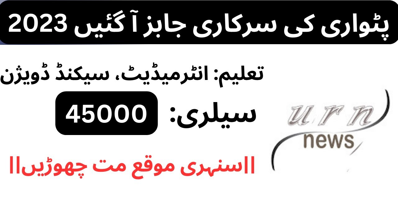 New Patwari Jobs 2023 Government Jobs 2023 DC Office Jobs Latest new-patwari-jobs-2023-government-jobs-2023-dc-office-jobs-latest