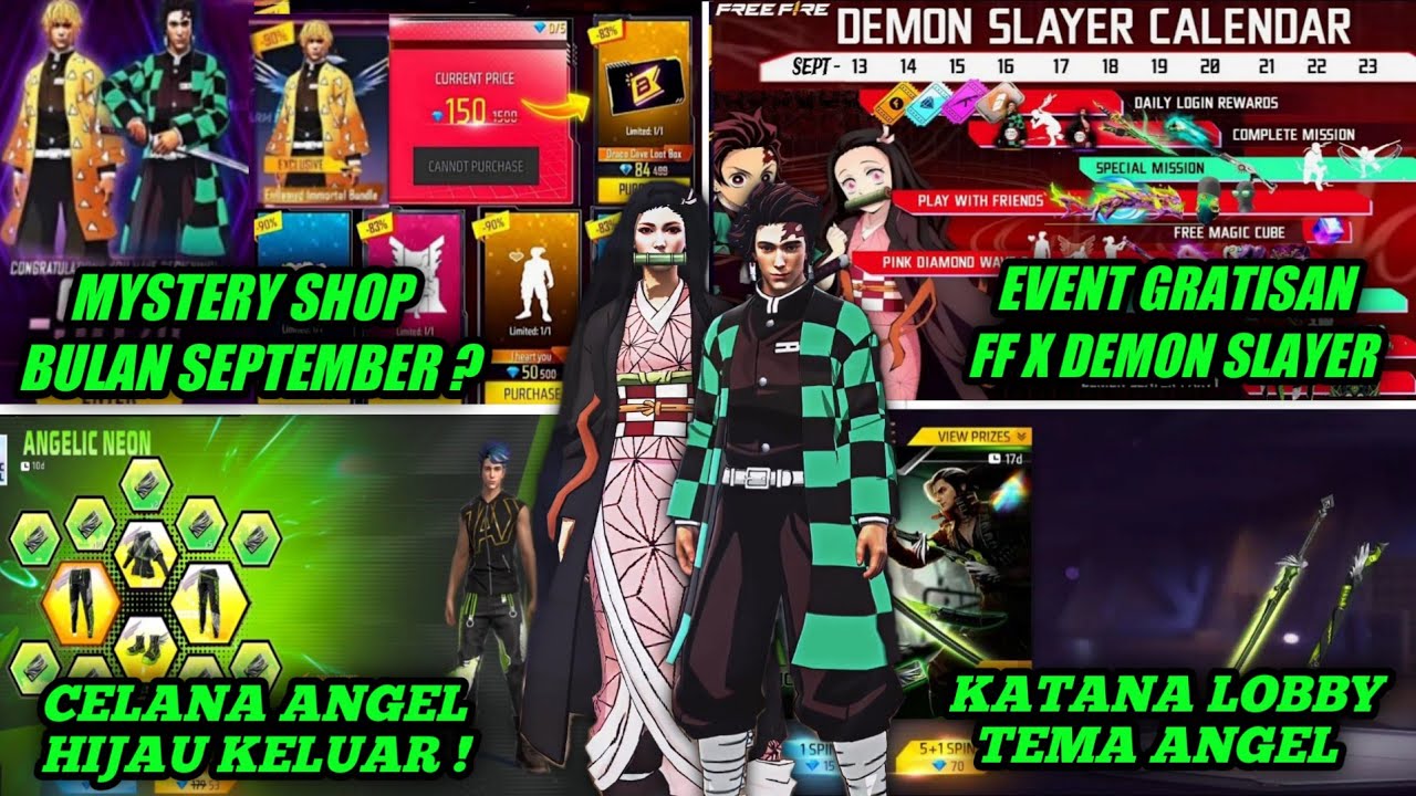 BOCORAN FF‼️MYSTERY SHOP BULAN SEPTEMBER | EVENT FF X DEMON SLAYER ...