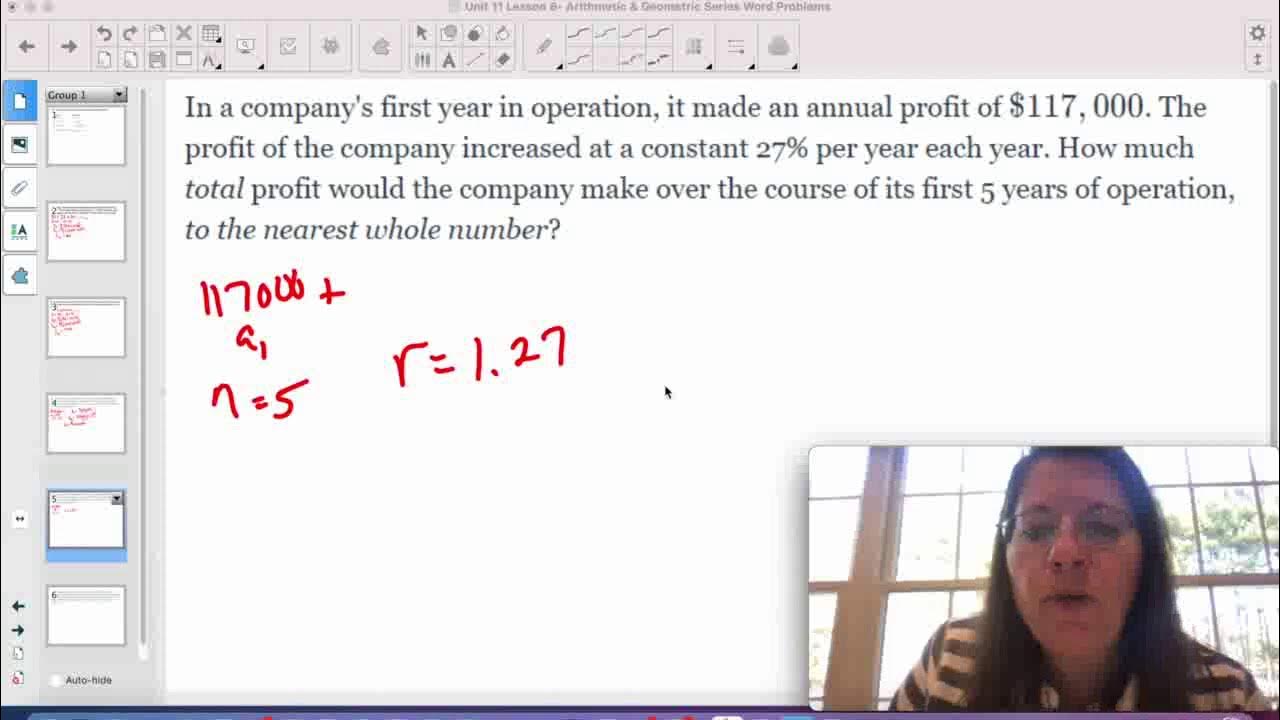 Alg. 2: Unit 11 Lesson 8: Arithmetic & Geometric Series Word Problems ...