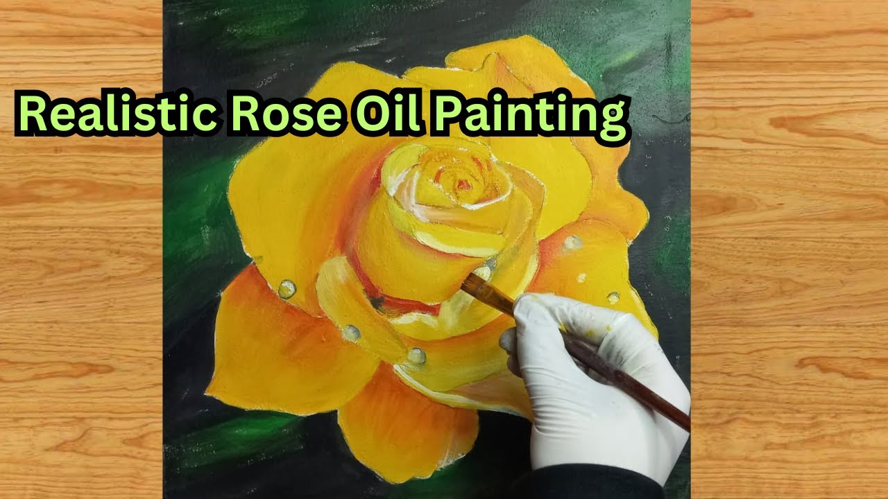How to draw yellow rose | Step by step tutorial for beginners | Oil ...
