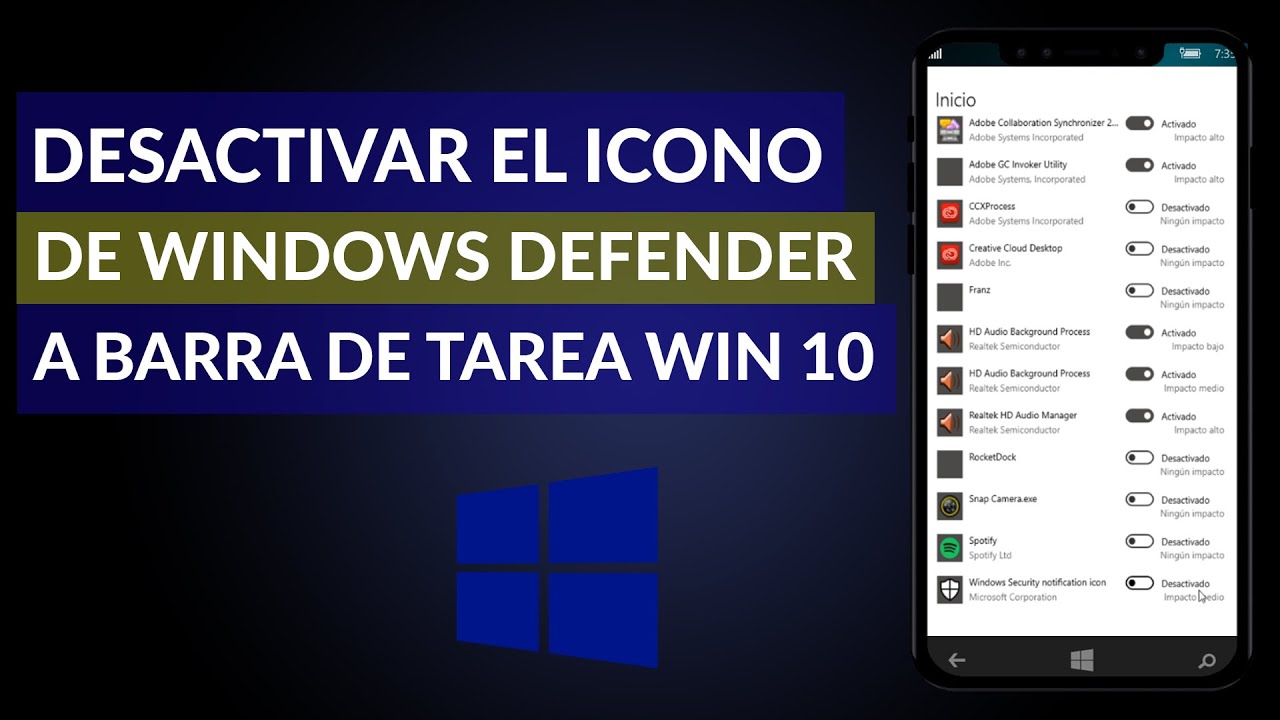 Cómo Desactivar o Quitar el Icono de Windows Defender de la Barra de ...