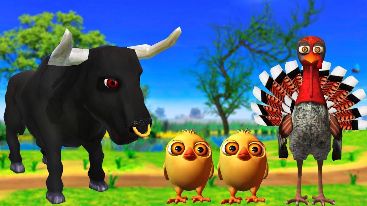 El pollito pio | pio pio 3d l pollito tractor। toro y dainasur । toro y ...