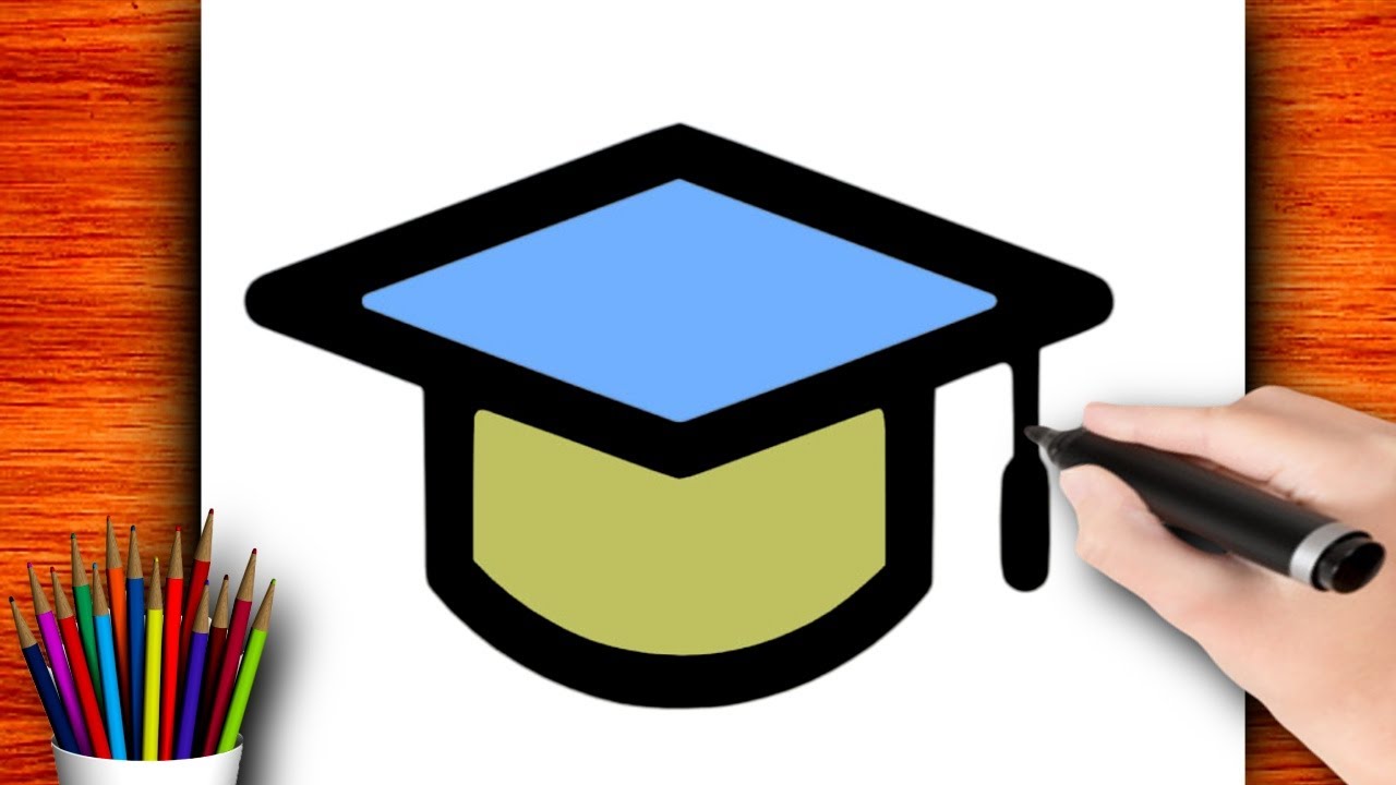 👉 COMMENT DESSINER UN CHAPEAU DIPLÔMÉ TUTO DESSINER 🌈 DESSINER MIGNON ...